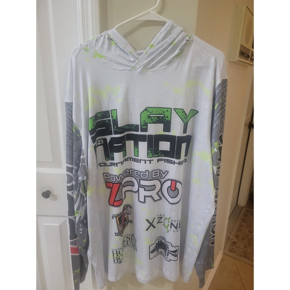 Shirts | 2xl Slay Nation Fishing Tournament Fishing Sun Shirt With Hood ...